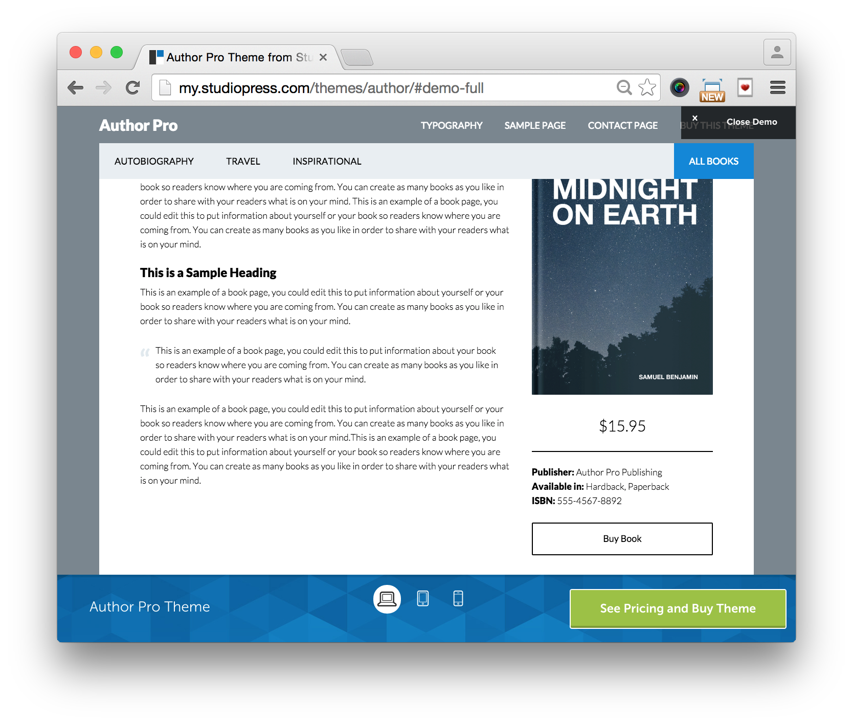Studiopress Author Pro Theme - $25, Download v1.0