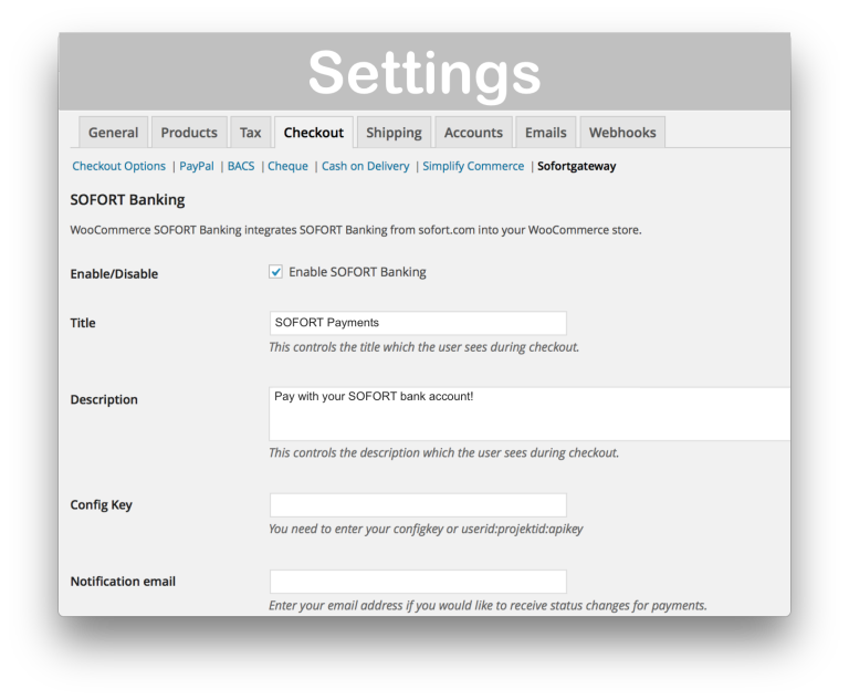 WooCommerce Sofort Payment Gateway Plugin: $25, v1.6.0