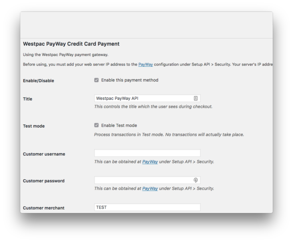 WooCommerce Westpac PayWay API Payment Gateway Plugin: $25