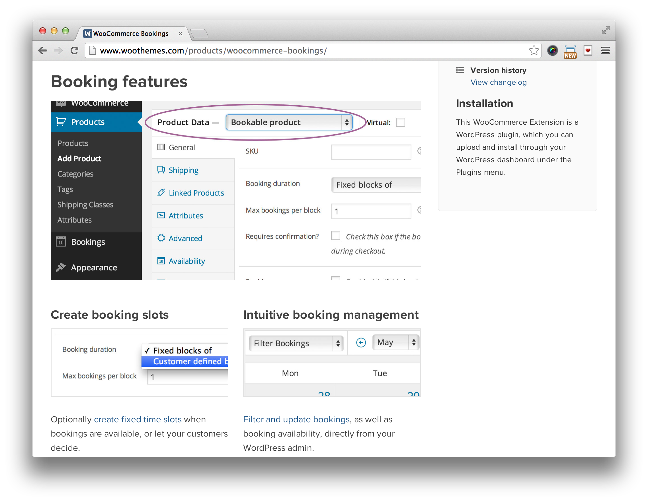 WooCommerce Booking Plugin Features Overview
