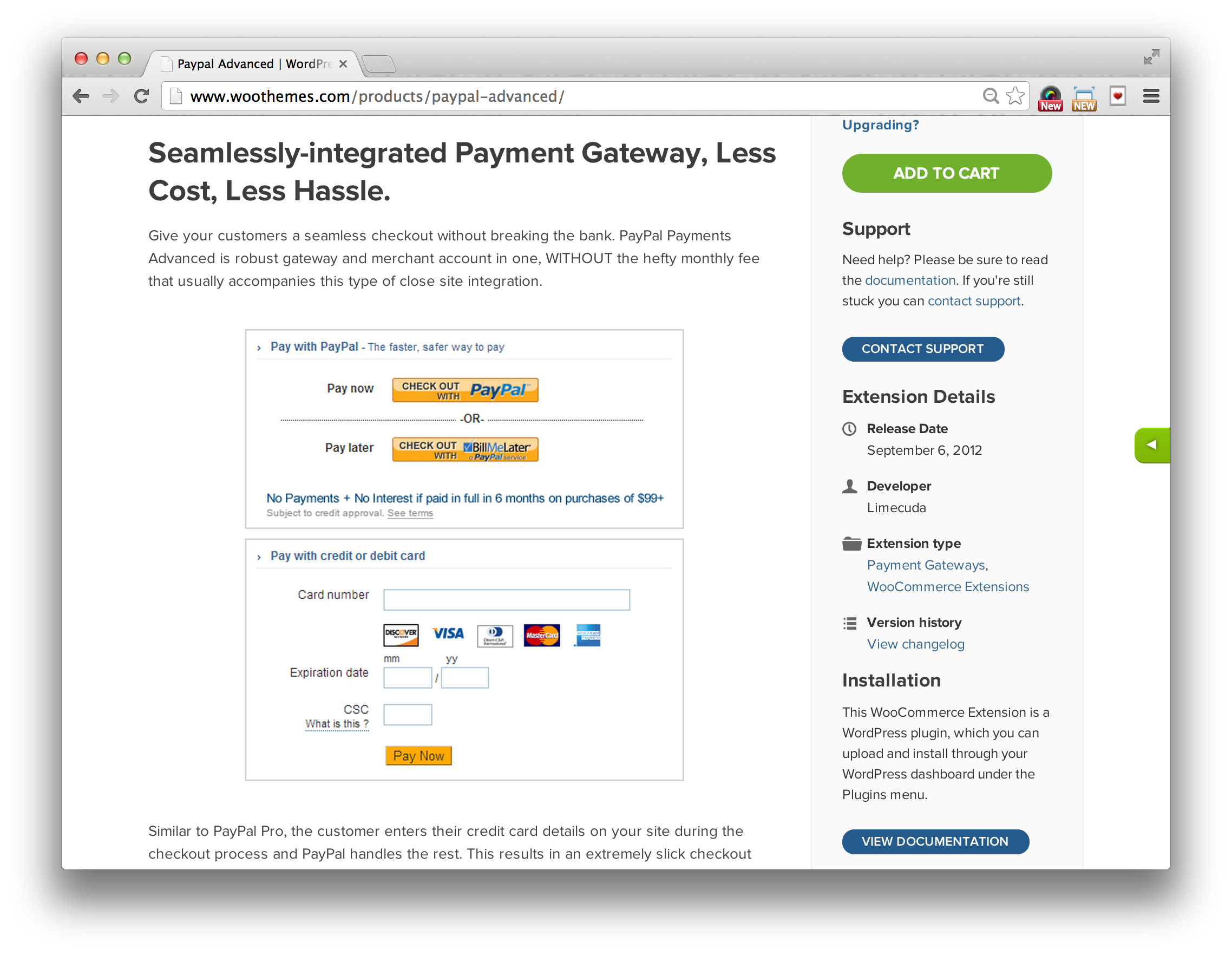 WooCommerce PayPal Advanced Payment Gateway Extension Demo Screenshot WooCommerce PayPal Advanced Payment Gateway Extension Demo Screenshot