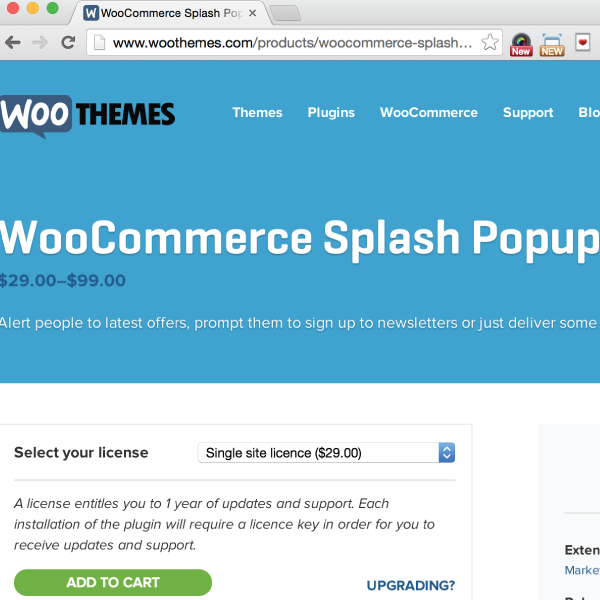 WooCommerce Popup Splash Plugin- $9, Version 1.2.1