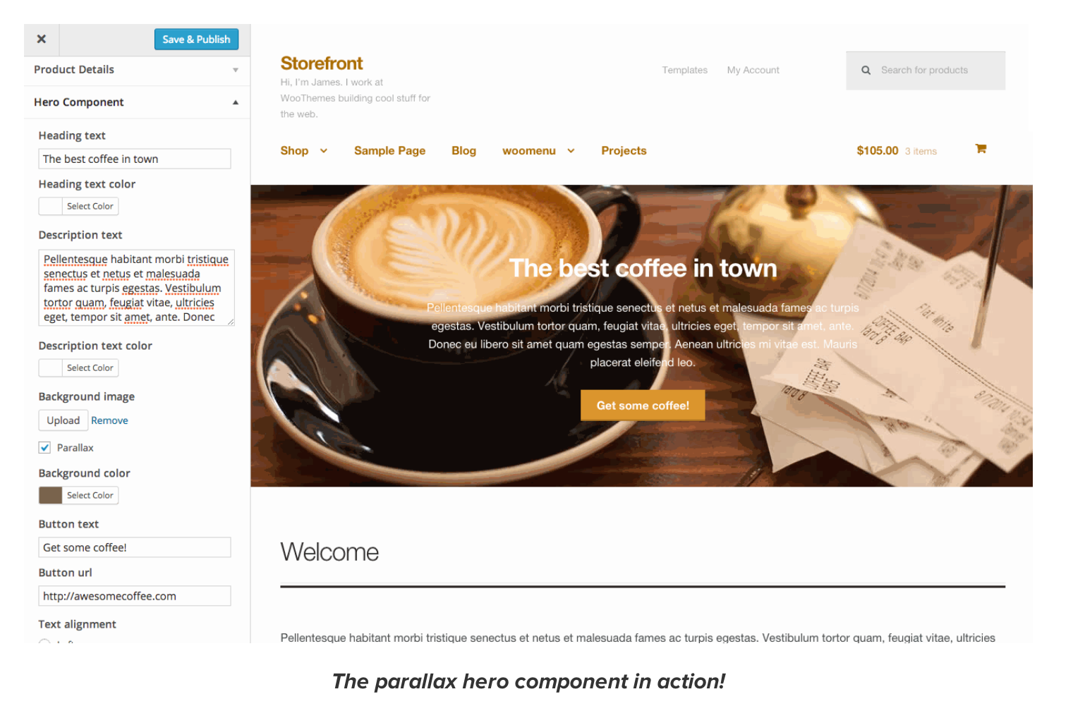 WooCommerce Storefront Parallax Hero Extension - $8